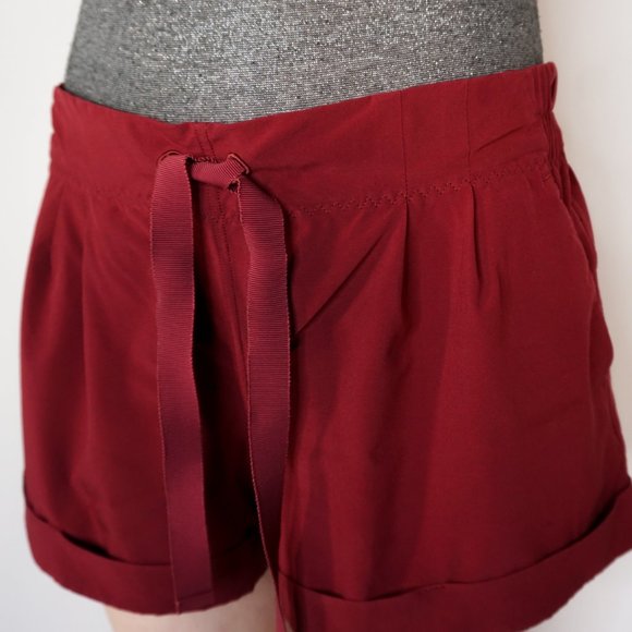 lululemon athletica | Shorts | Lululemon Maroon Front Tie Shorts With ...